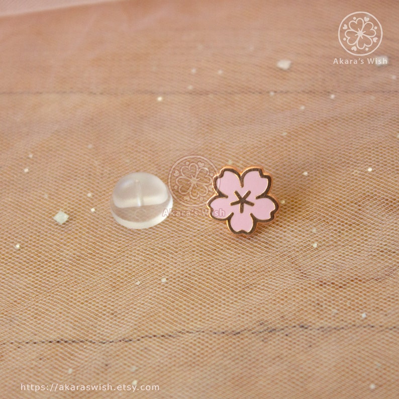 Japanese Enamel Pin Mini Filler Pins Set With a Pink Glitter Sakura ...