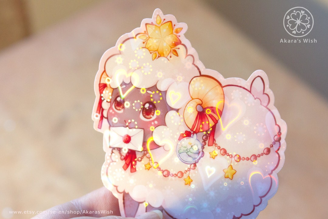 Holographic Vinyl Sheep Babu Sticker - Christmas Holiday - Die Cut ...
