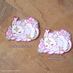 Holographic Bunny Vinyl Sticker Die Cut Sticker Perfect for Decoration ...