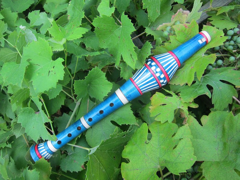 Large Colorful Frula Flute Handmade Wooden Music Bih Bosnia Visokomood ...