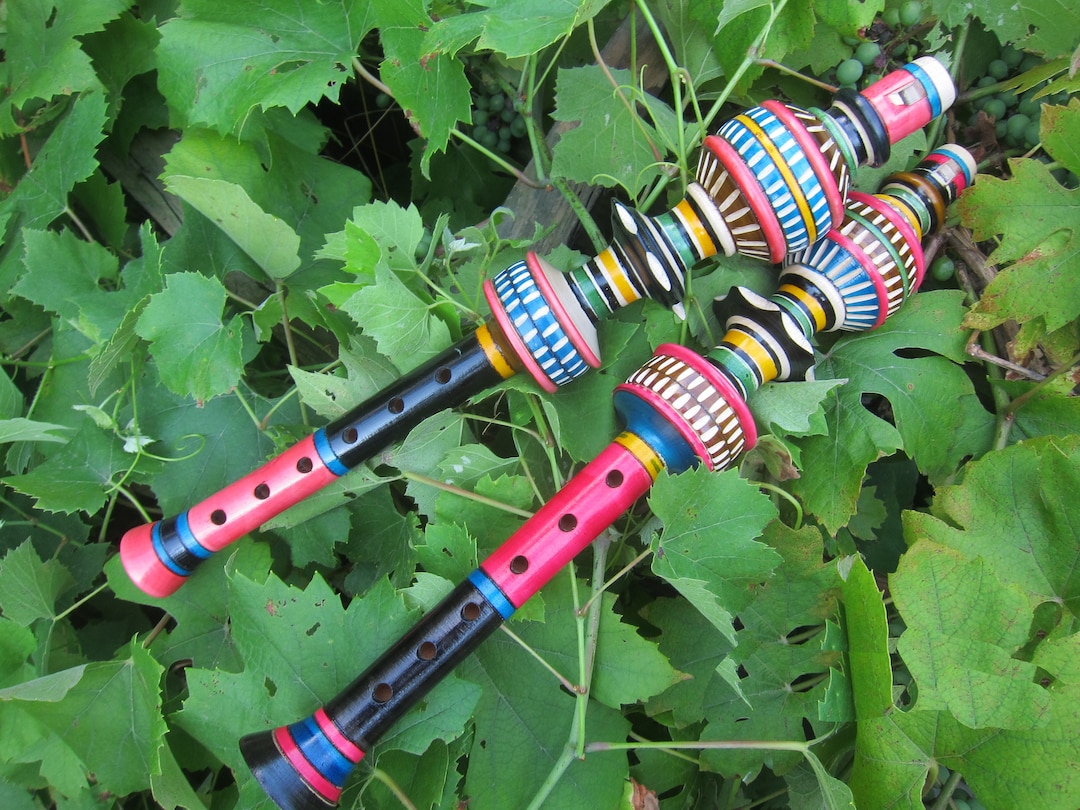 Colorful Musical Instrument Frula Flute Handmade Wooden Music Bih ...