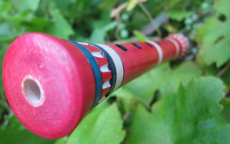 Large Colorful Frula Flute Handmade Wooden Music Bih Bosnia Visokomood ...