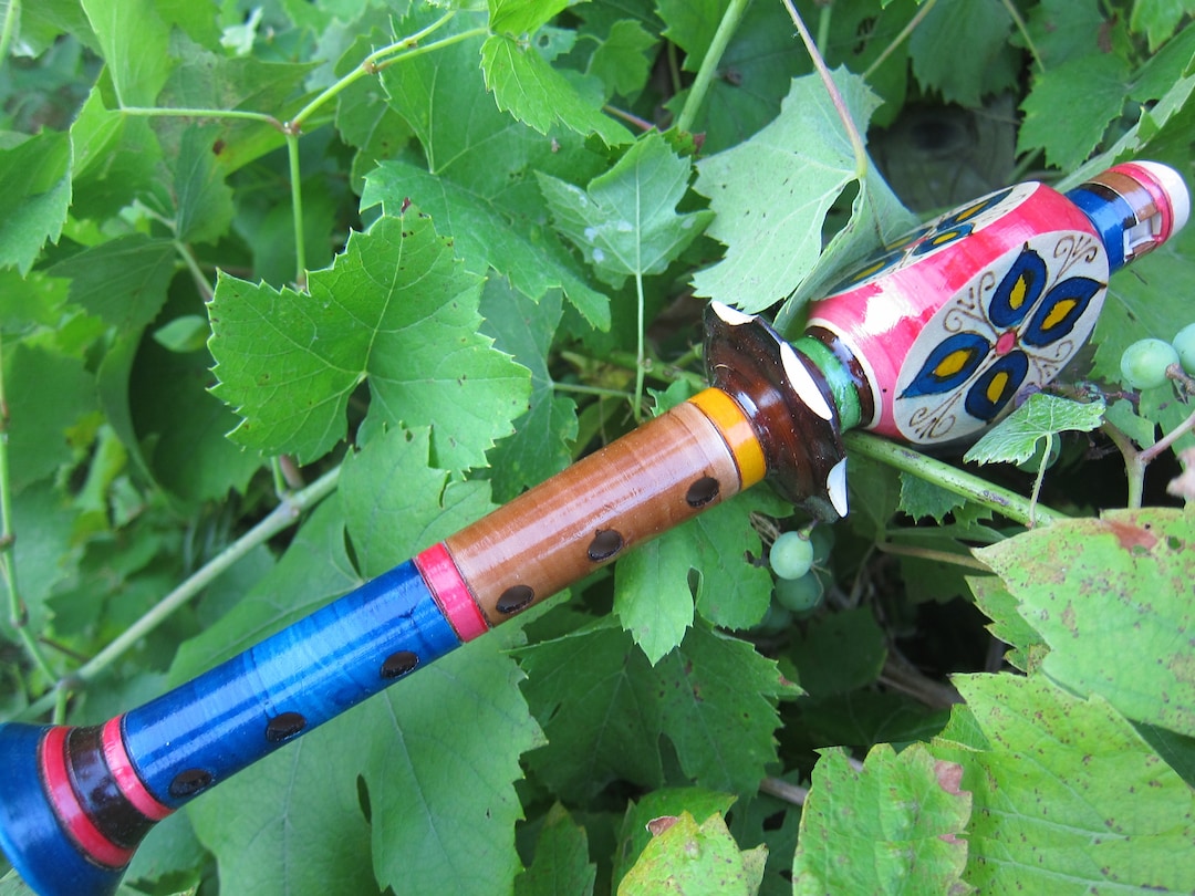 Colorful Musical Instrument Frula Flute Handmade Wooden Music Bih ...