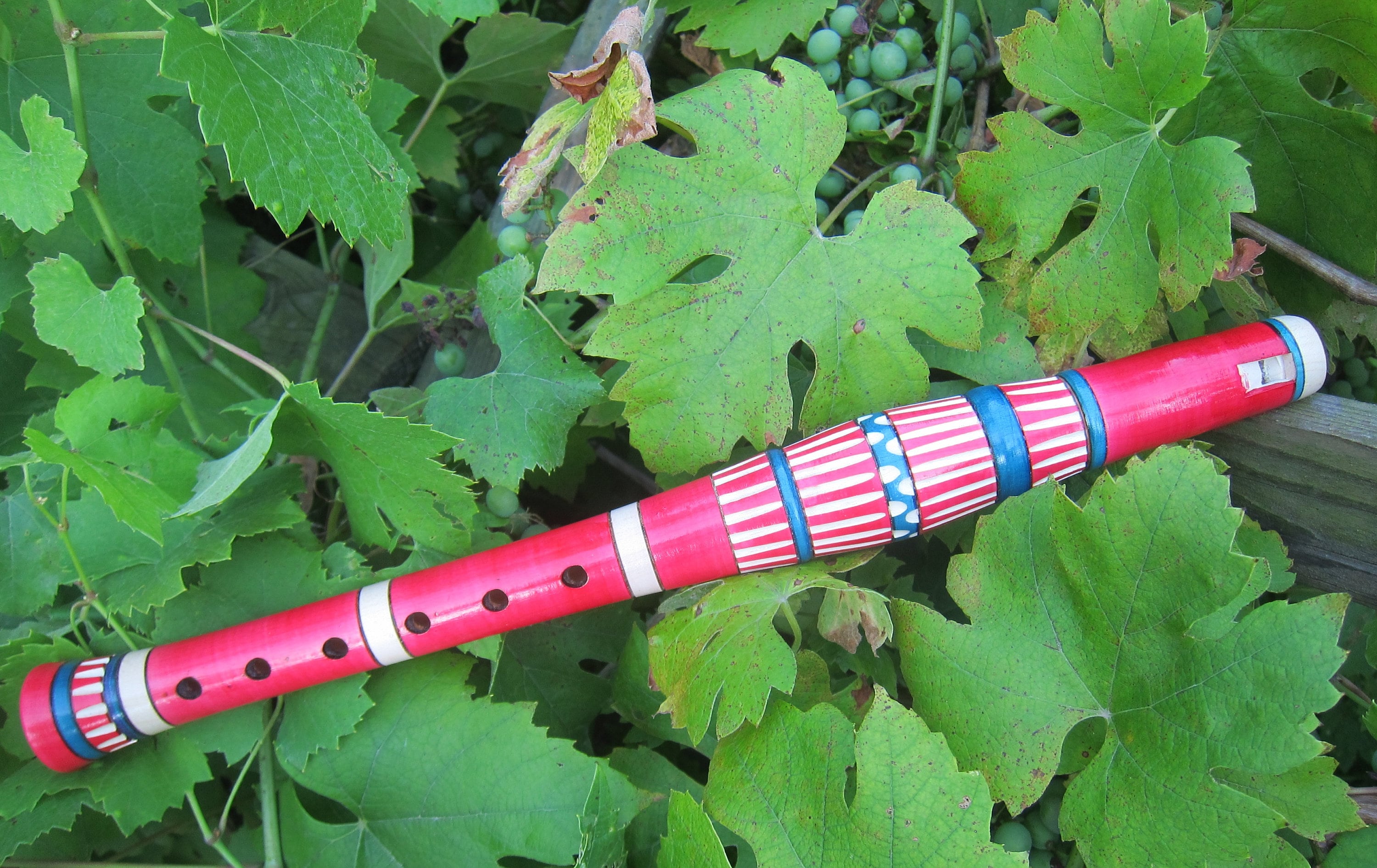 Large Colorful Frula Flute Handmade Wooden Music Bih Bosnia Visokomood ...