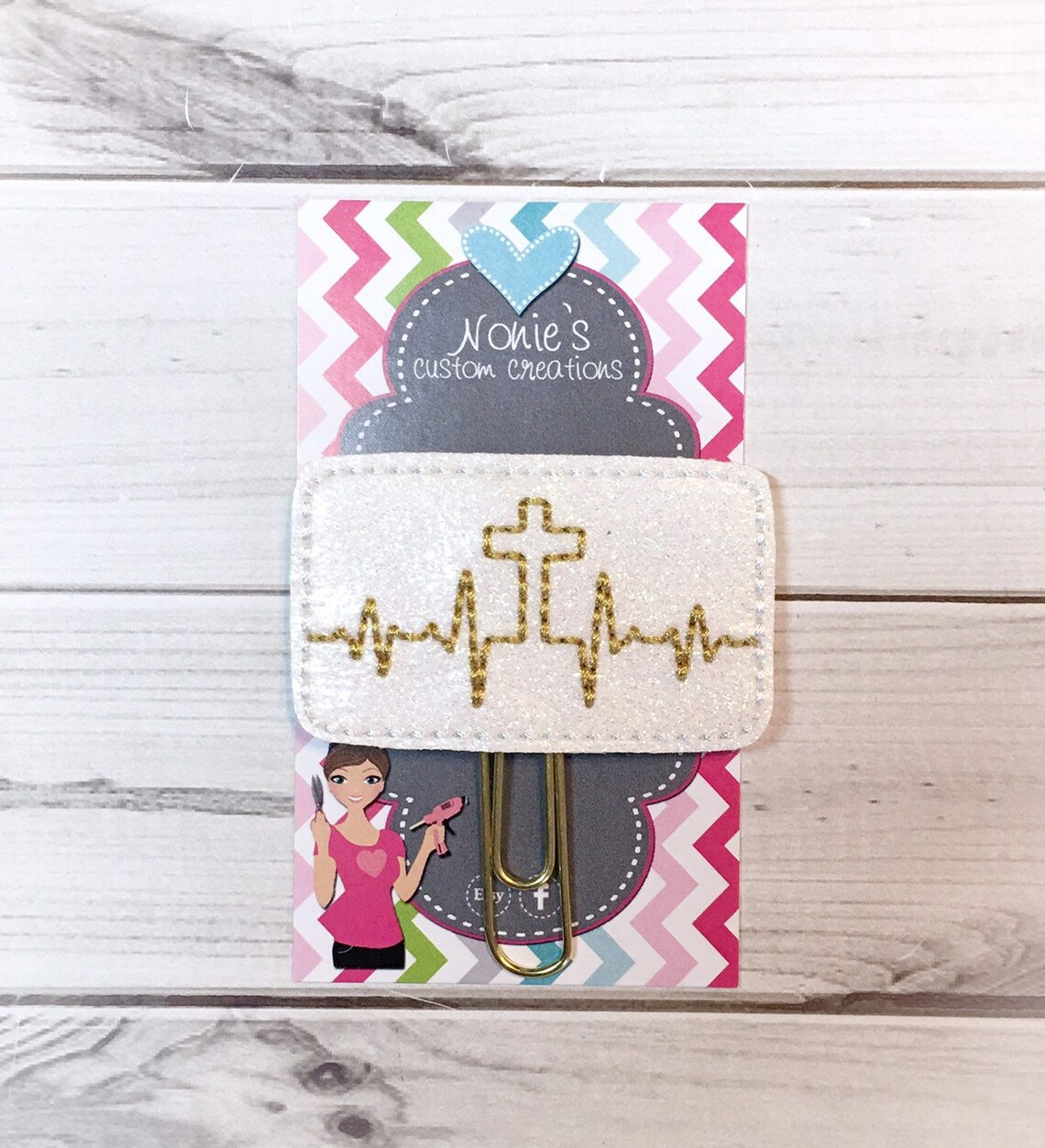 Cross EKG Paperclip - Cross EKG Paper Clip- Cross Clip -cross Feltie ...