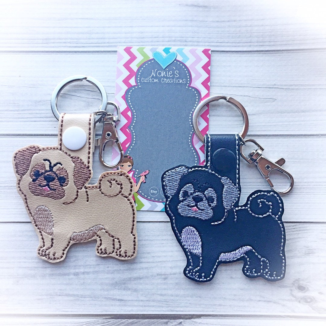 Pug Keychain - Pug Key Chain - Pug Key Fob- Pug Gift - Etsy