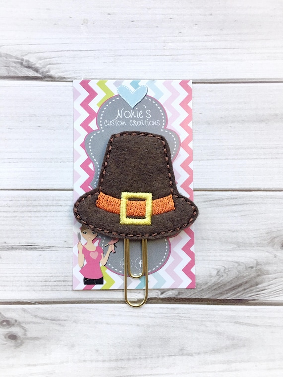 Pilgrim Hat Clip-thanksgiving Paper Clip Thanksgiving | Etsy