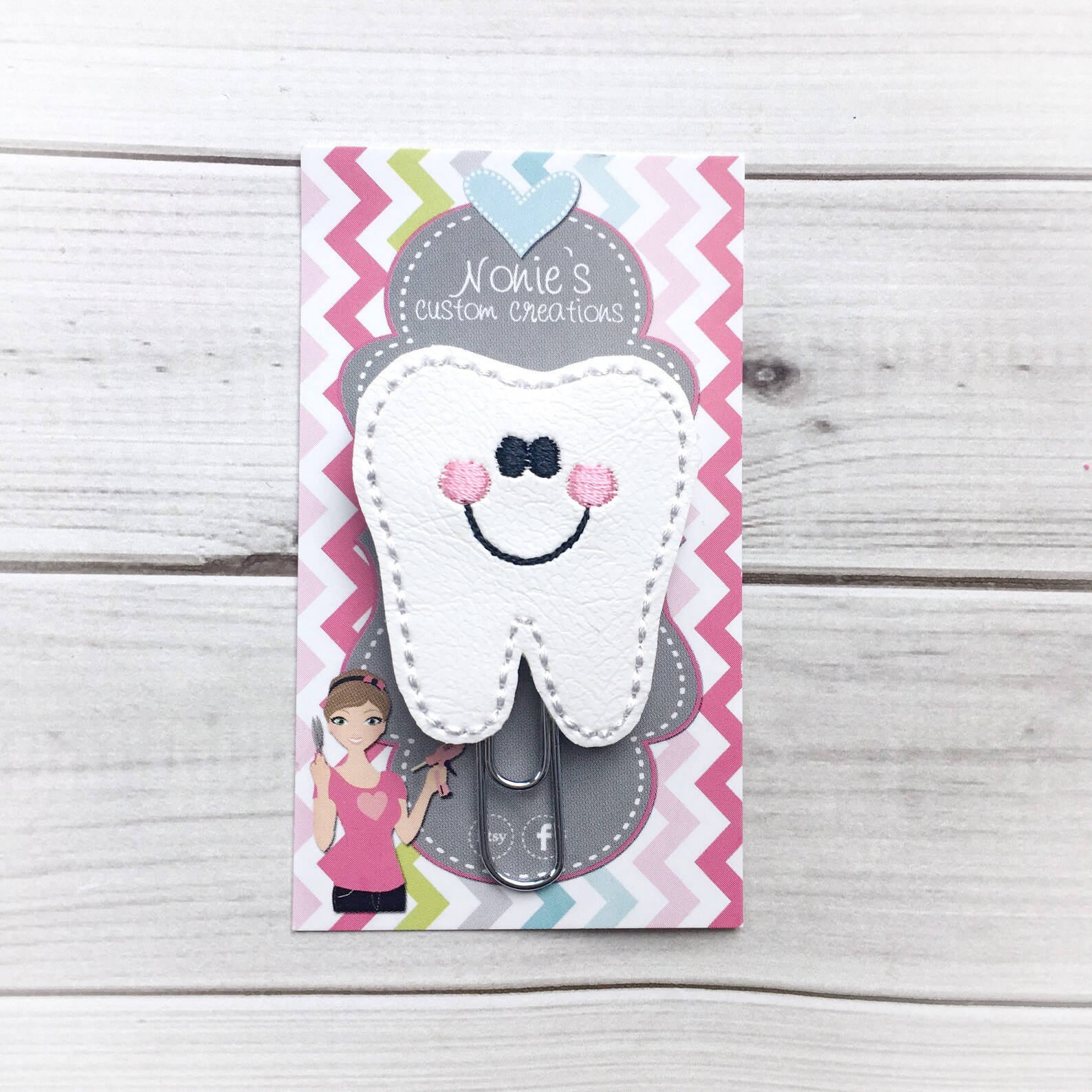 Tooth Paper Clip - Tooth Paperclip - Planner Accessories -tooth Feltie ...