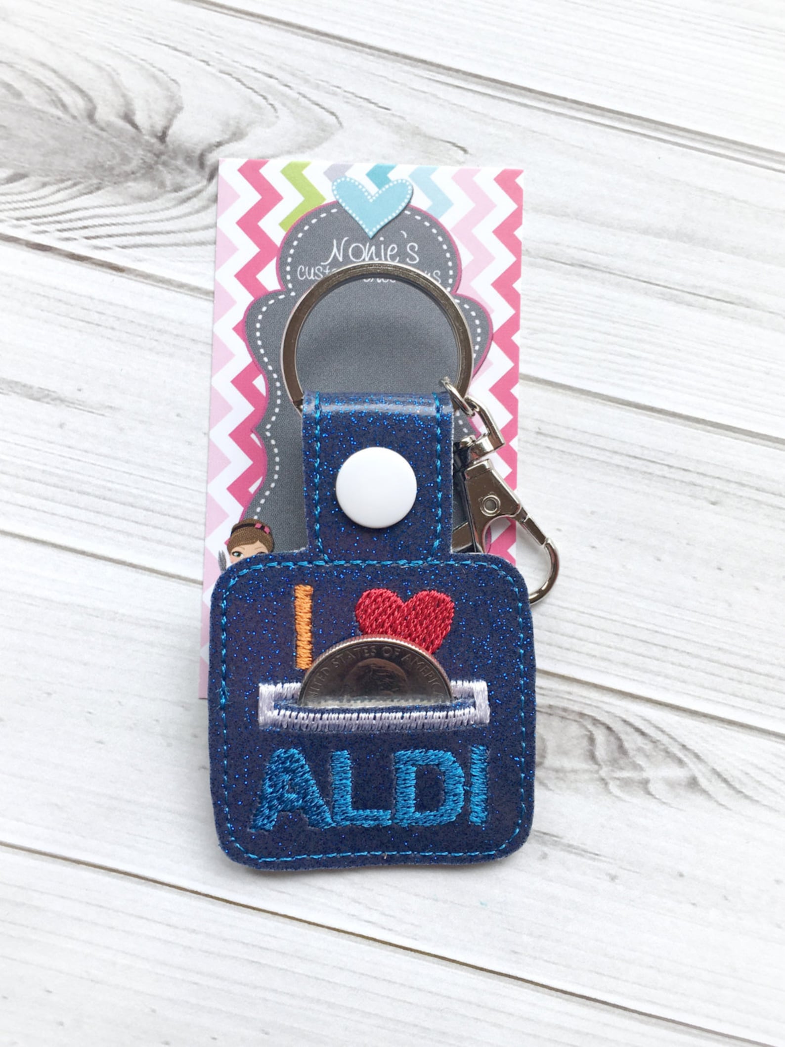 Aldi Keychain - Aldi Key Chain - Quarter Keeper - Aldi Quarter Keeper ...