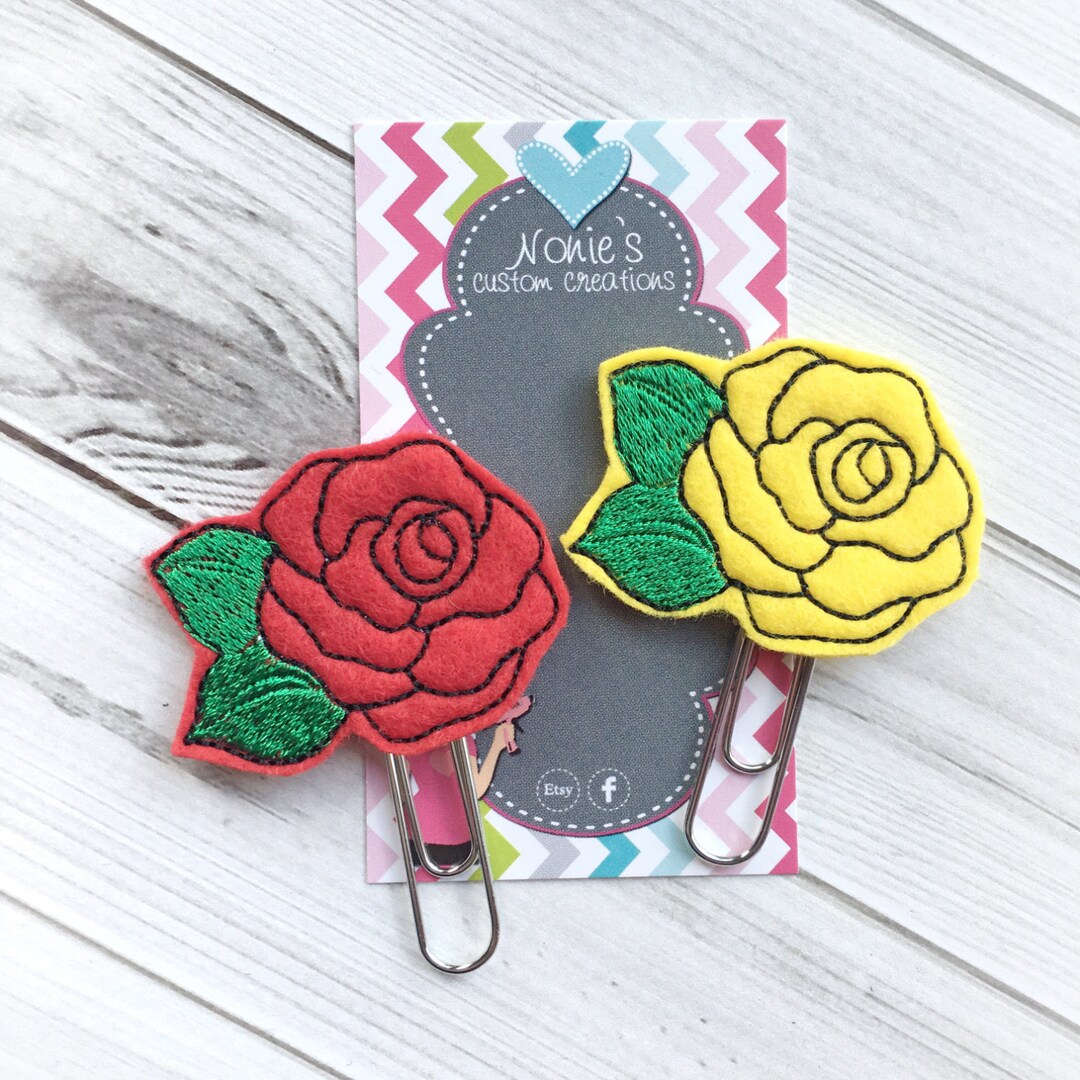 Rose Paper Clip - Rose Paperclip - Planner Paperclip - Planner ...