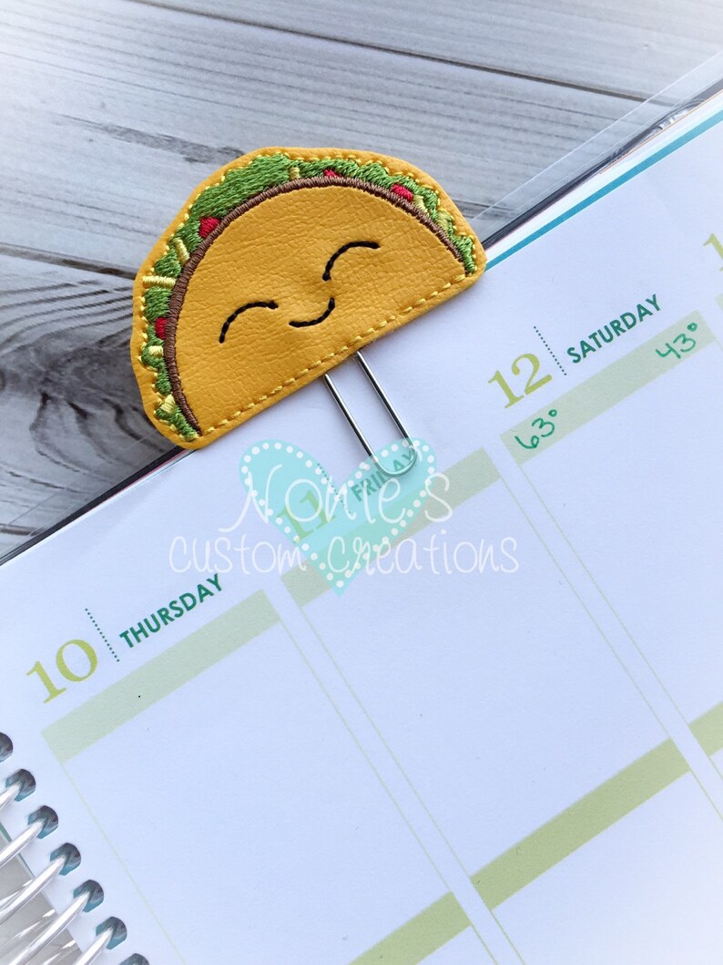 Taco Paper Clip 1 Taco Bookmark Taco Paperclip Planner - Etsy