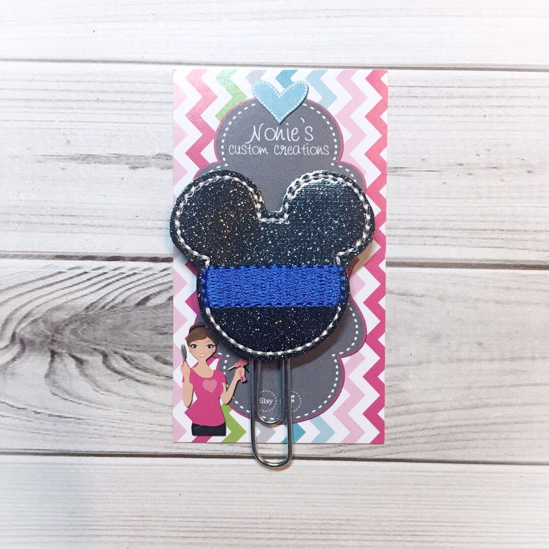 Mickey Paper Clip Thin Blue Line Paper Clip Police Feltie Planner ...