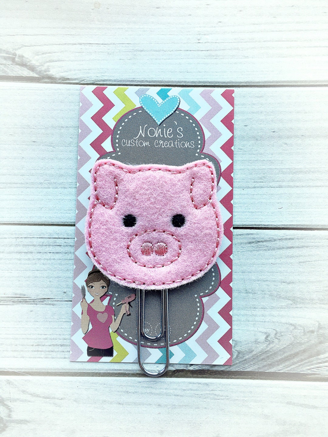 Pig Paper Clip - Pig Paperclip - Planner Accessories - Planner Feltie ...