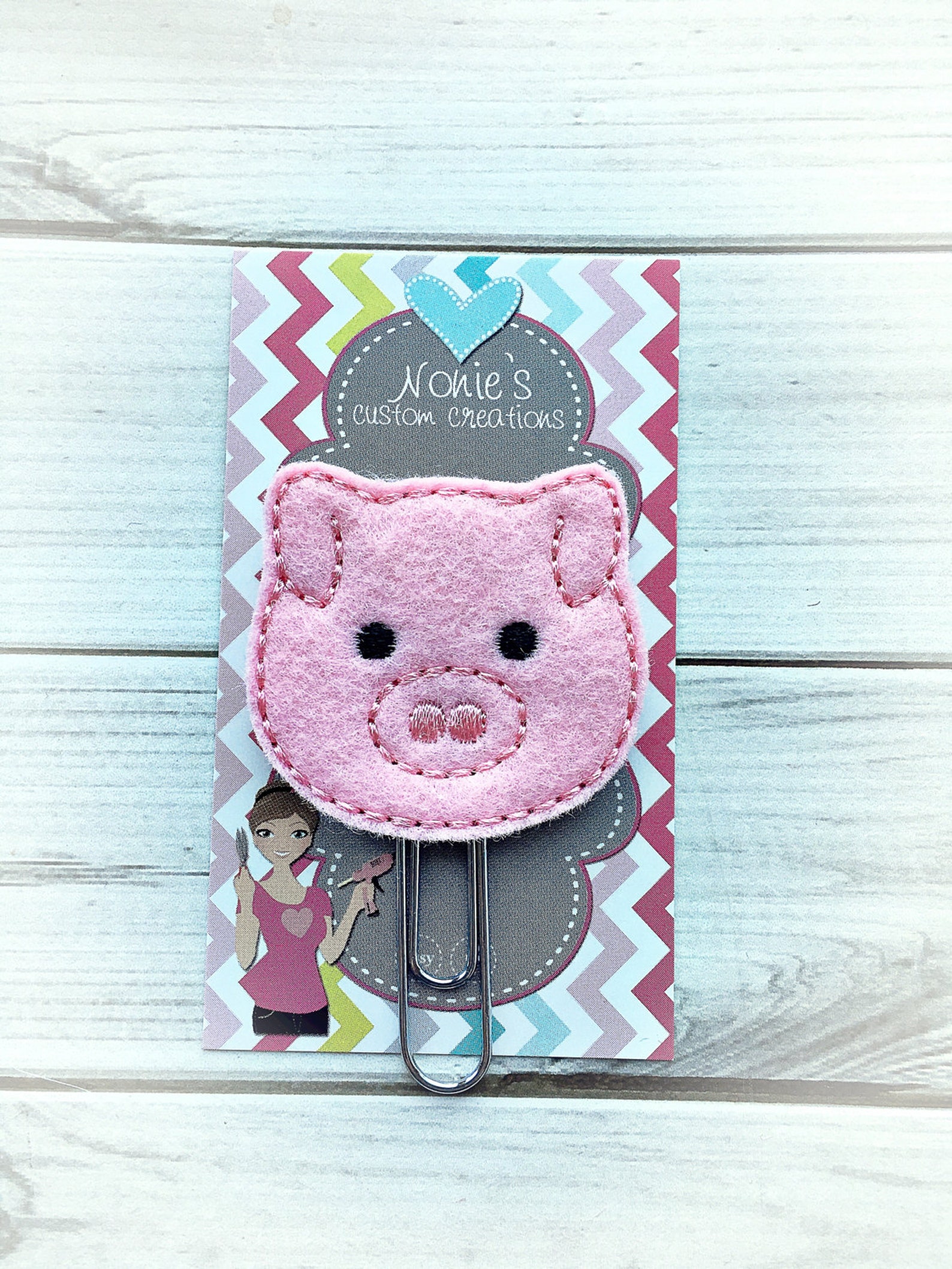 Pig Paper Clip - Pig Paperclip - Planner Accessories - Planner Feltie ...