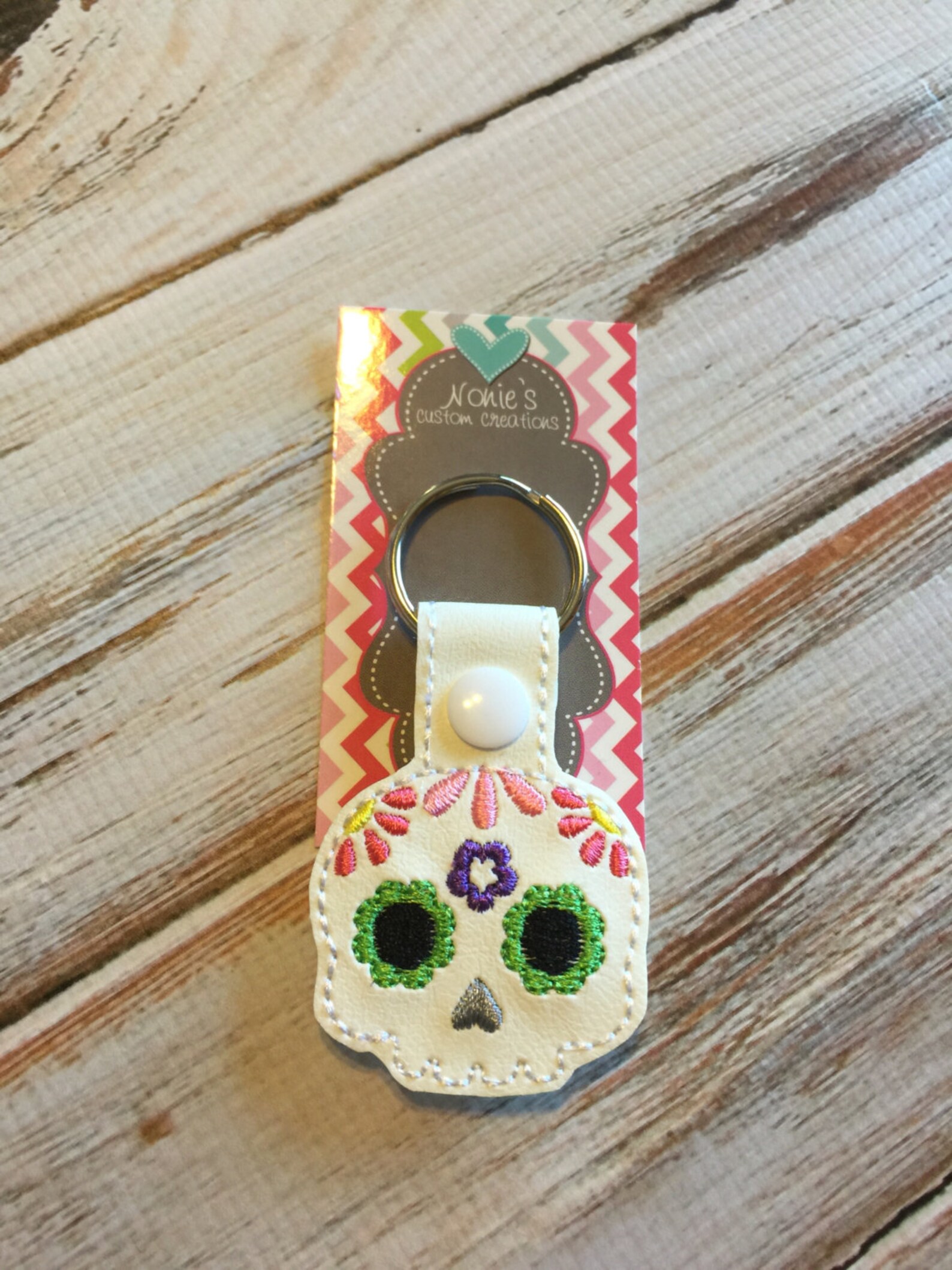 Sugar Skull Keychain Day of the Dead Keychain Skull - Etsy