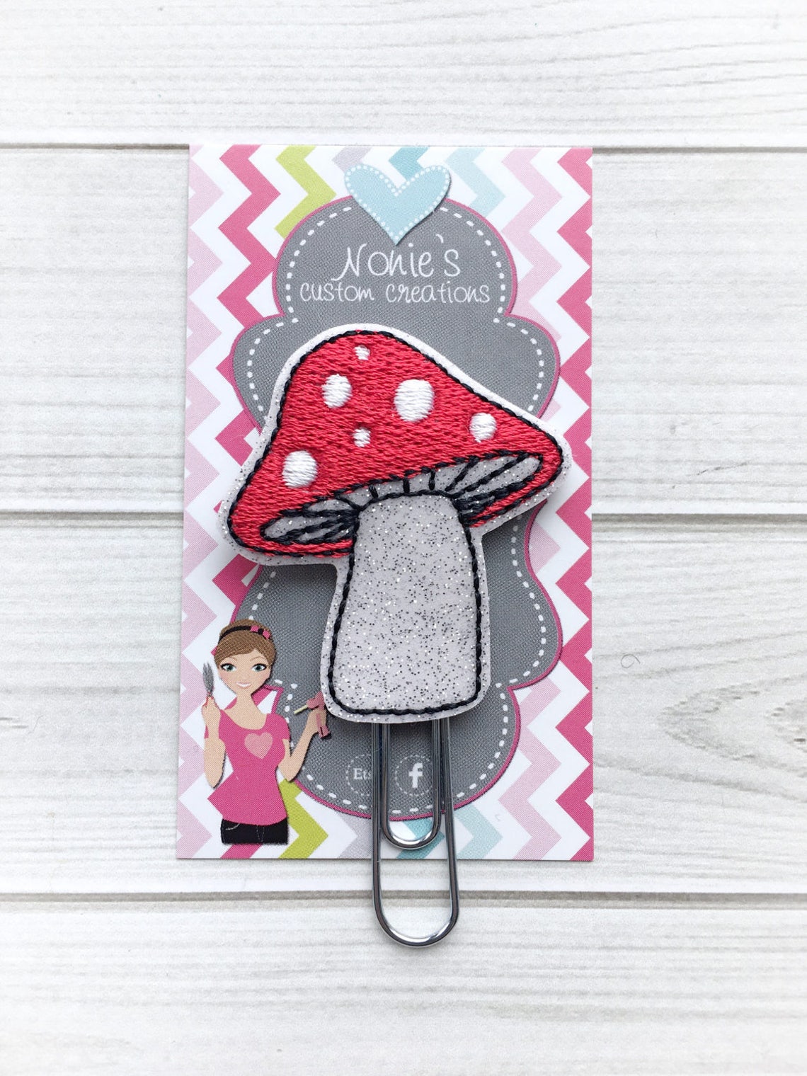 Toadstool Paper Clip - Mushroom Paperclip -gnome Paperclip - Planner ...