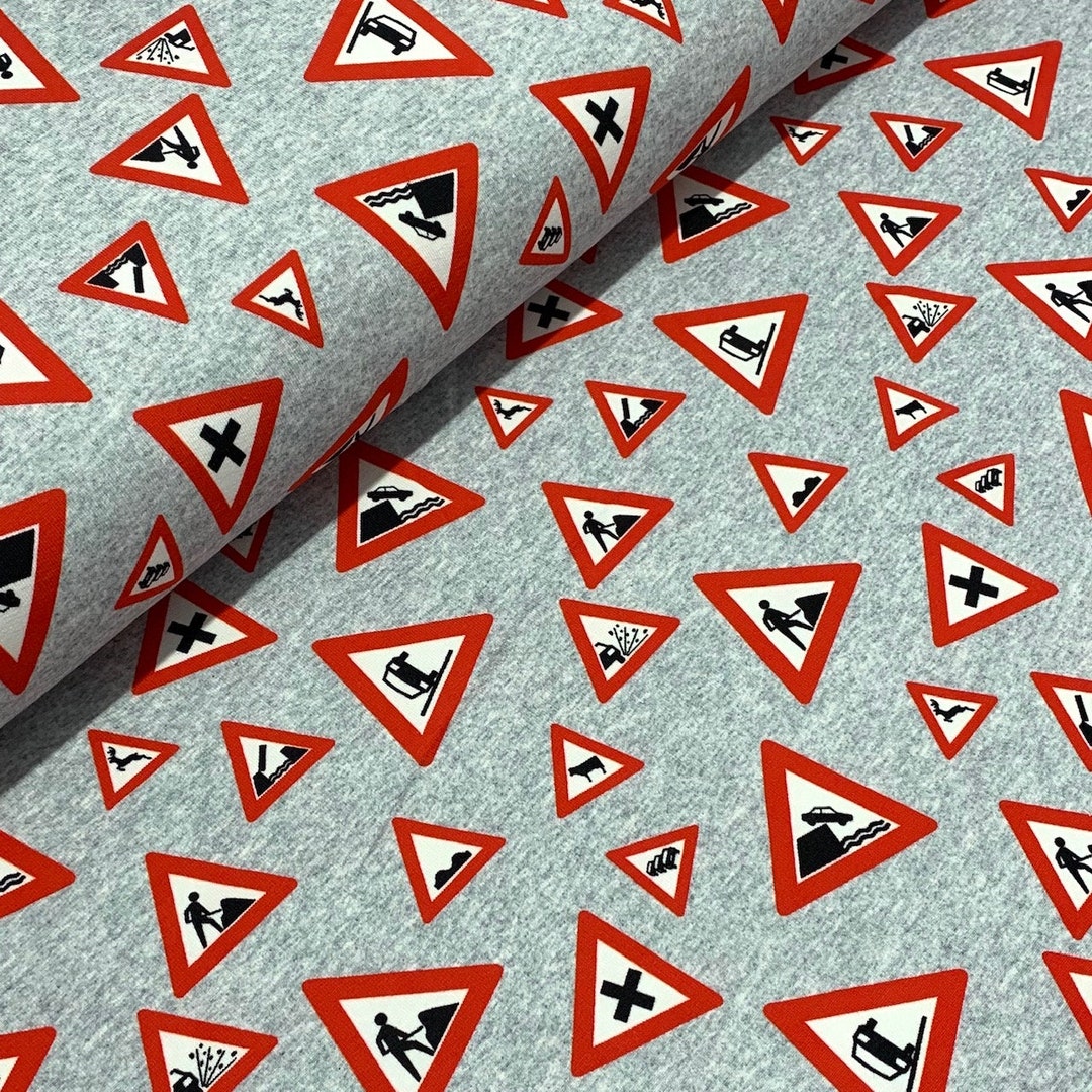 French Terry Signs Light Grey-melted-red - Etsy