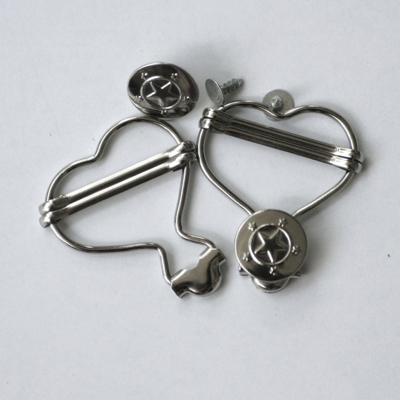 1 or 2 silver clips buttons buttons bridge 3 cm suspenders strap buckle ...