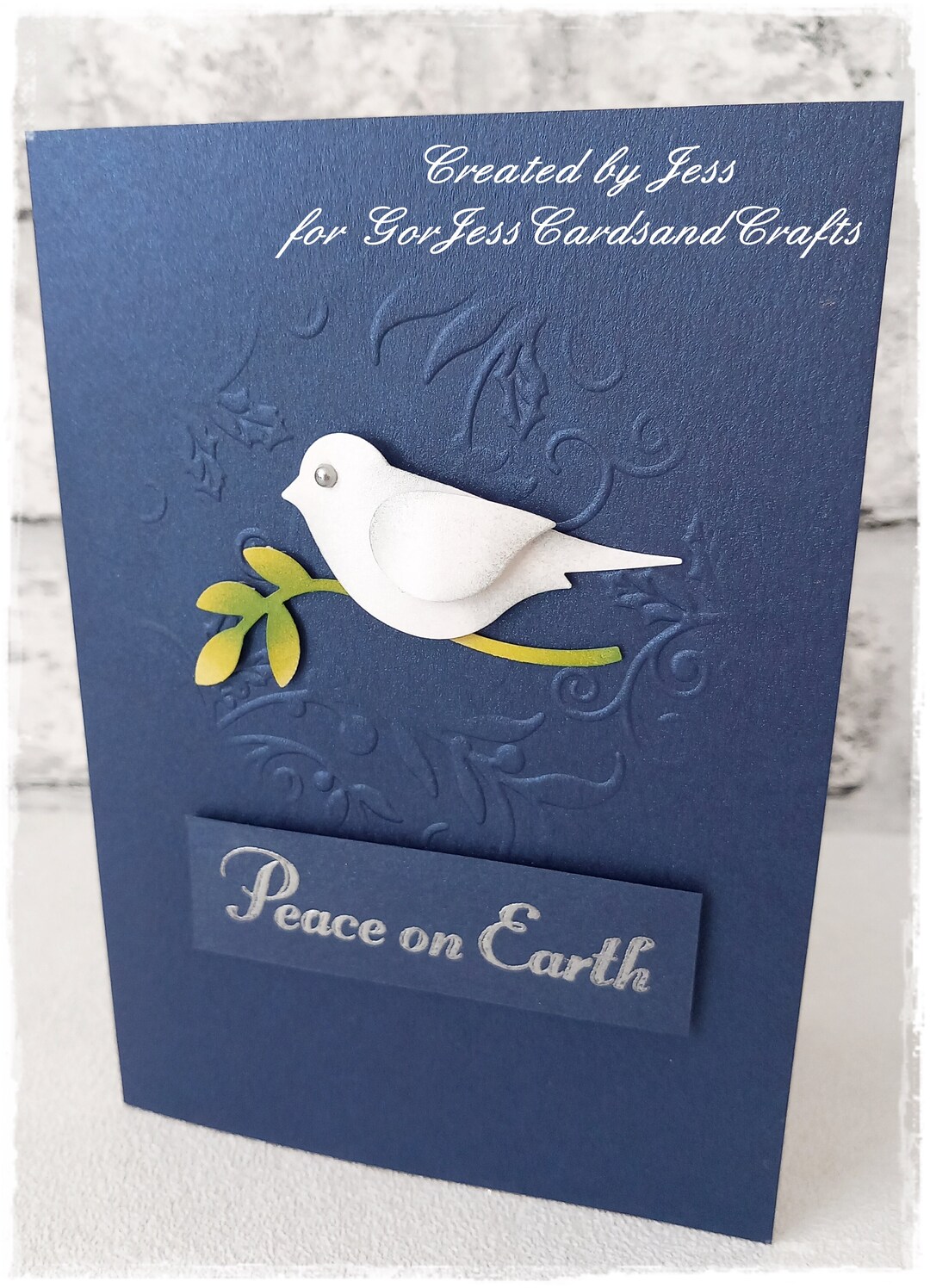 Handmade Christmas Cards X 2 - Dove Peace, EMBOSSED Holly Design - Etsy