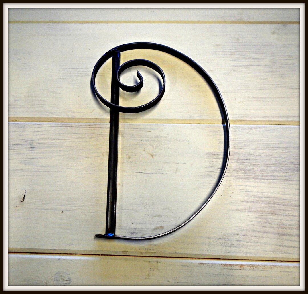 Metal Initial D, Capitol Letter D, Custom Scrolled Metal. Wall Art ...