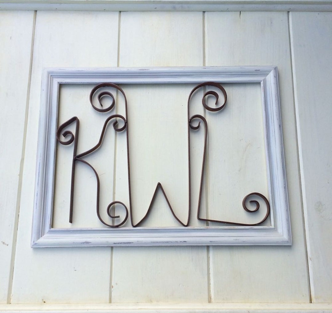 Custom Metal Monogram in Frame. - Etsy