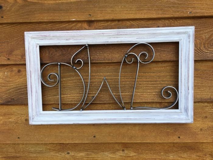 Custom Metal Monogram in Frame. - Etsy