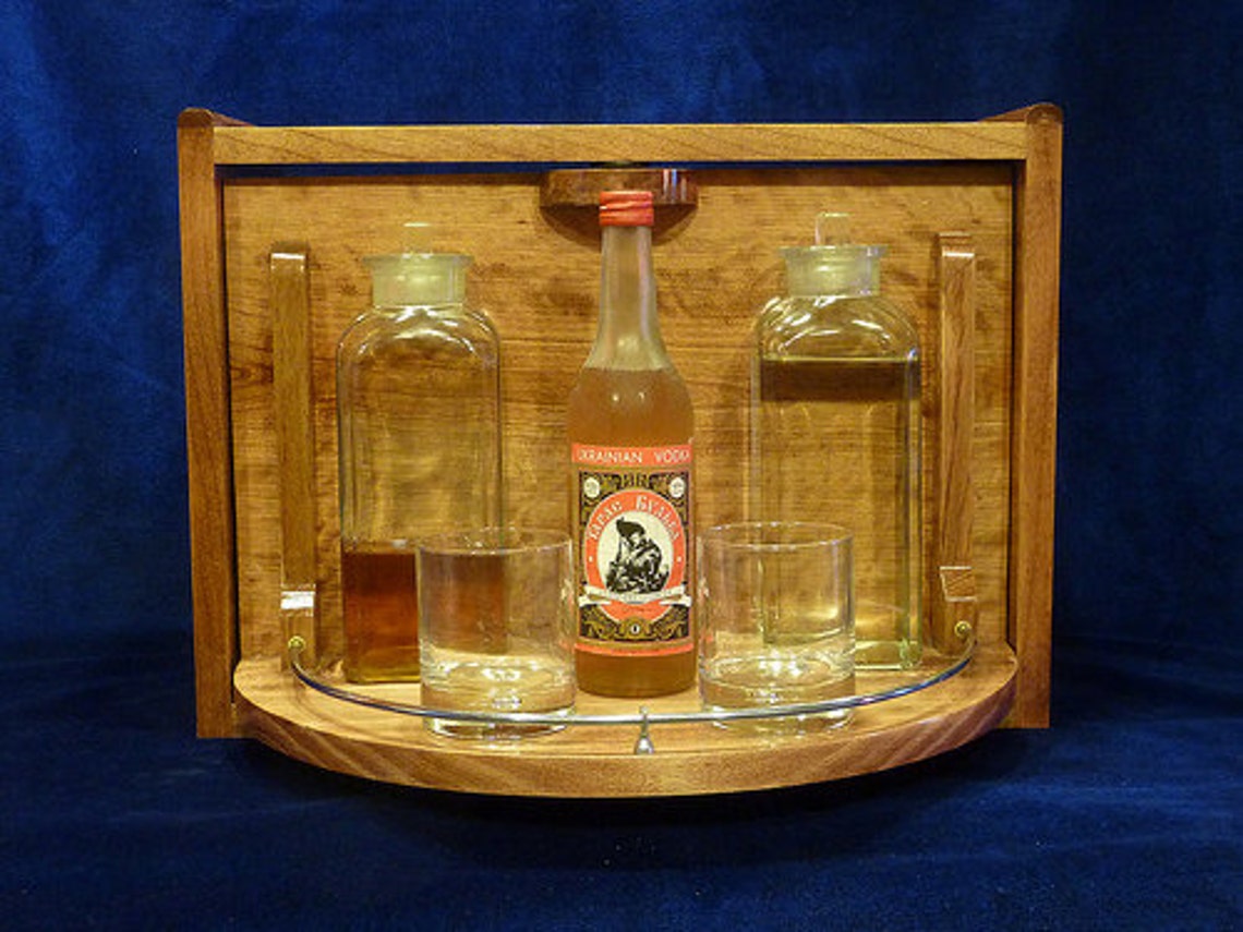 The Secret Bar - a Bookcase Sized Cabinet That Swivels Open - Etsy