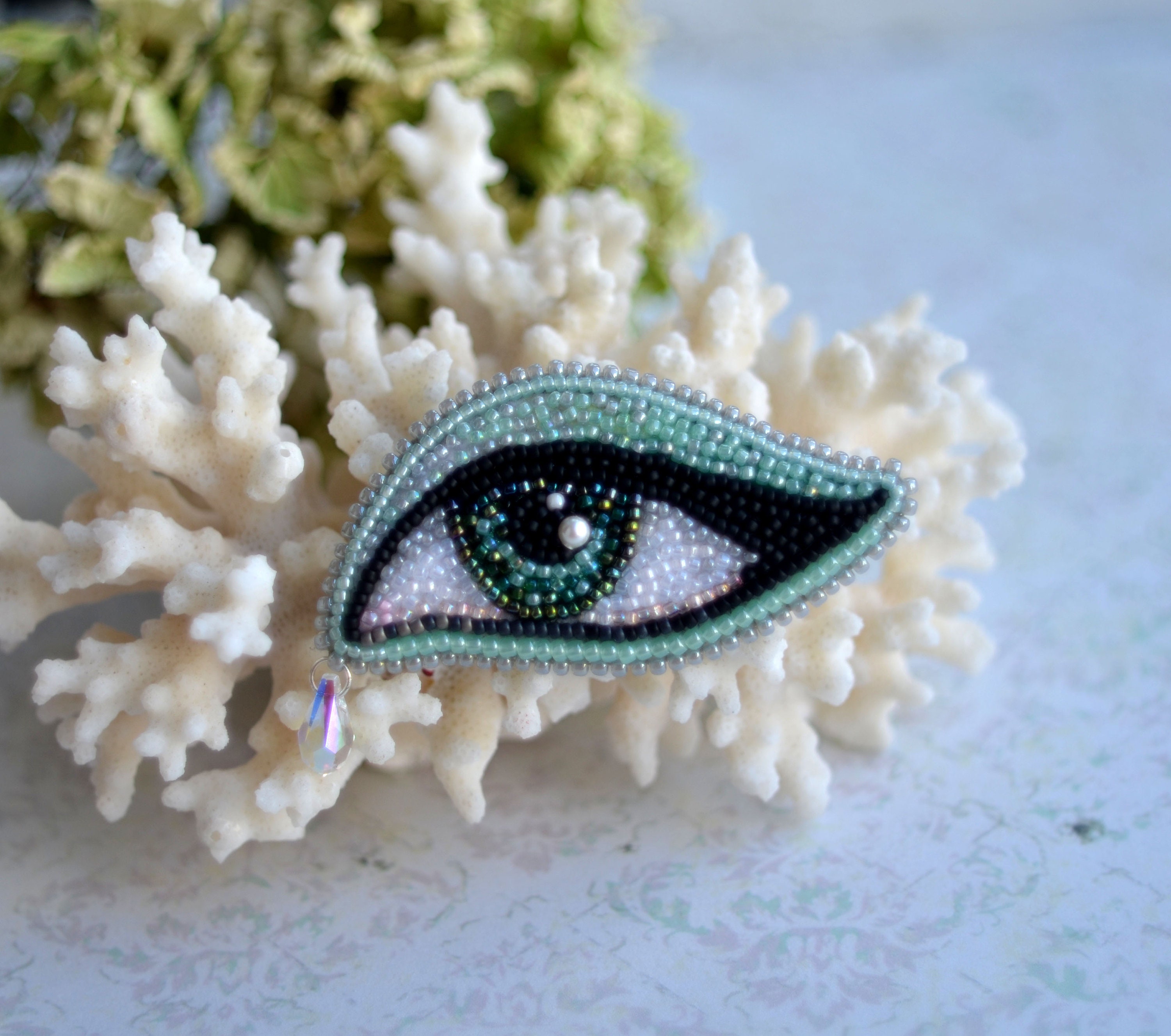 Evil Eye Beaded Brooch Boho Jewelry Teardrop Charm Brooch Evil | Etsy