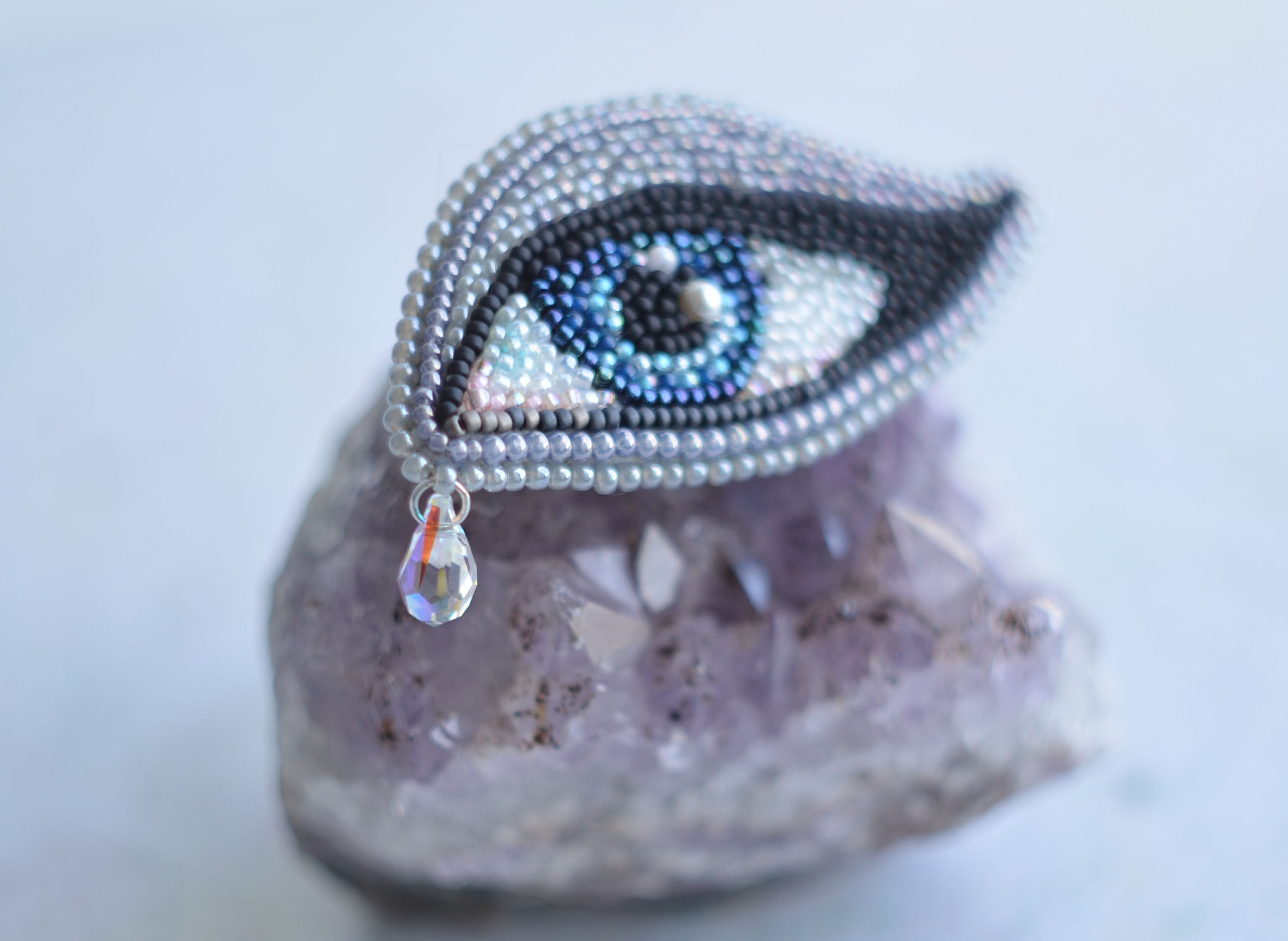 Evil Eye Beaded Brooch Boho Jewelry Teardrop Charm Brooch Evil | Etsy