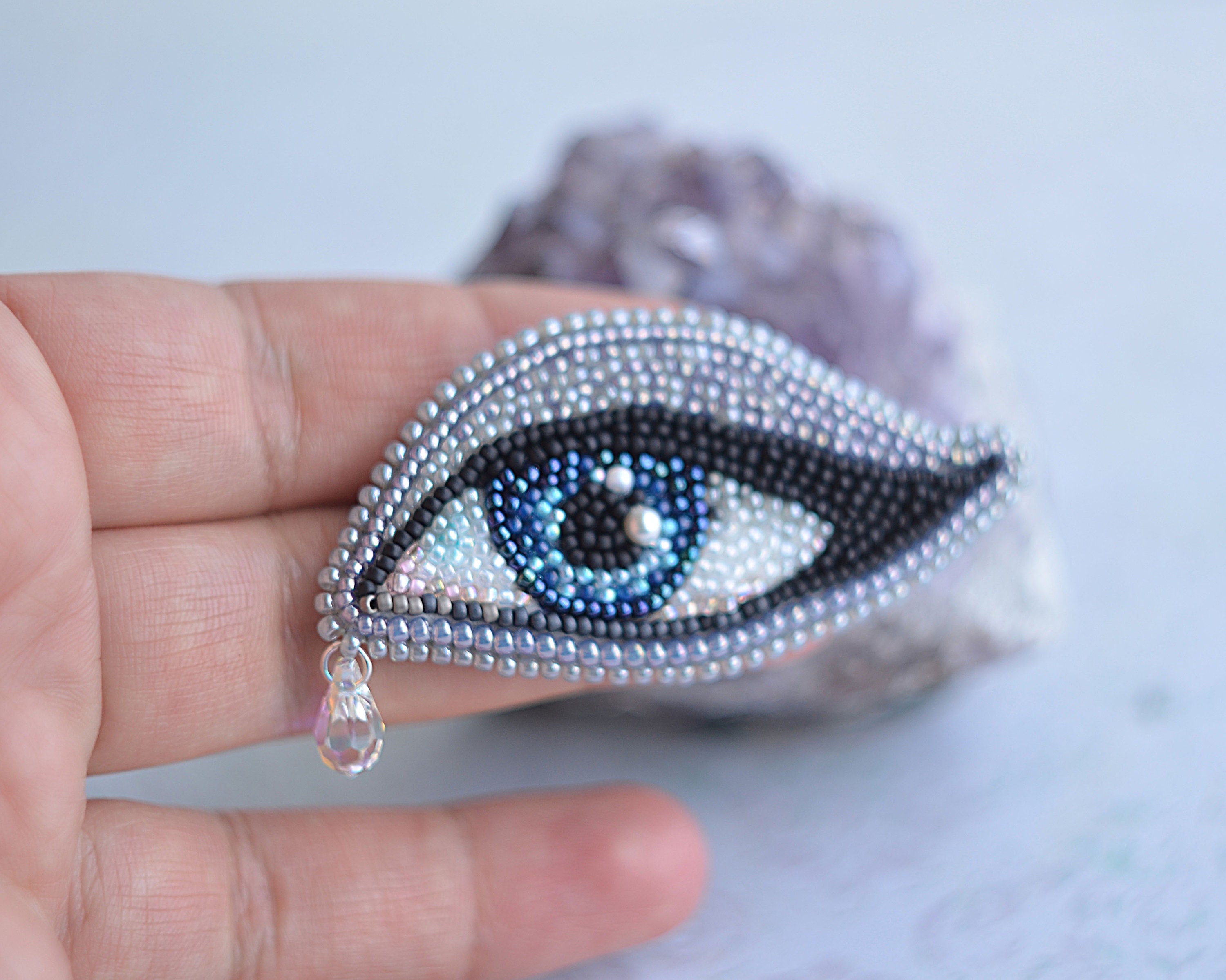 Evil Eye Beaded Brooch Boho Jewelry Teardrop Charm Brooch Evil | Etsy