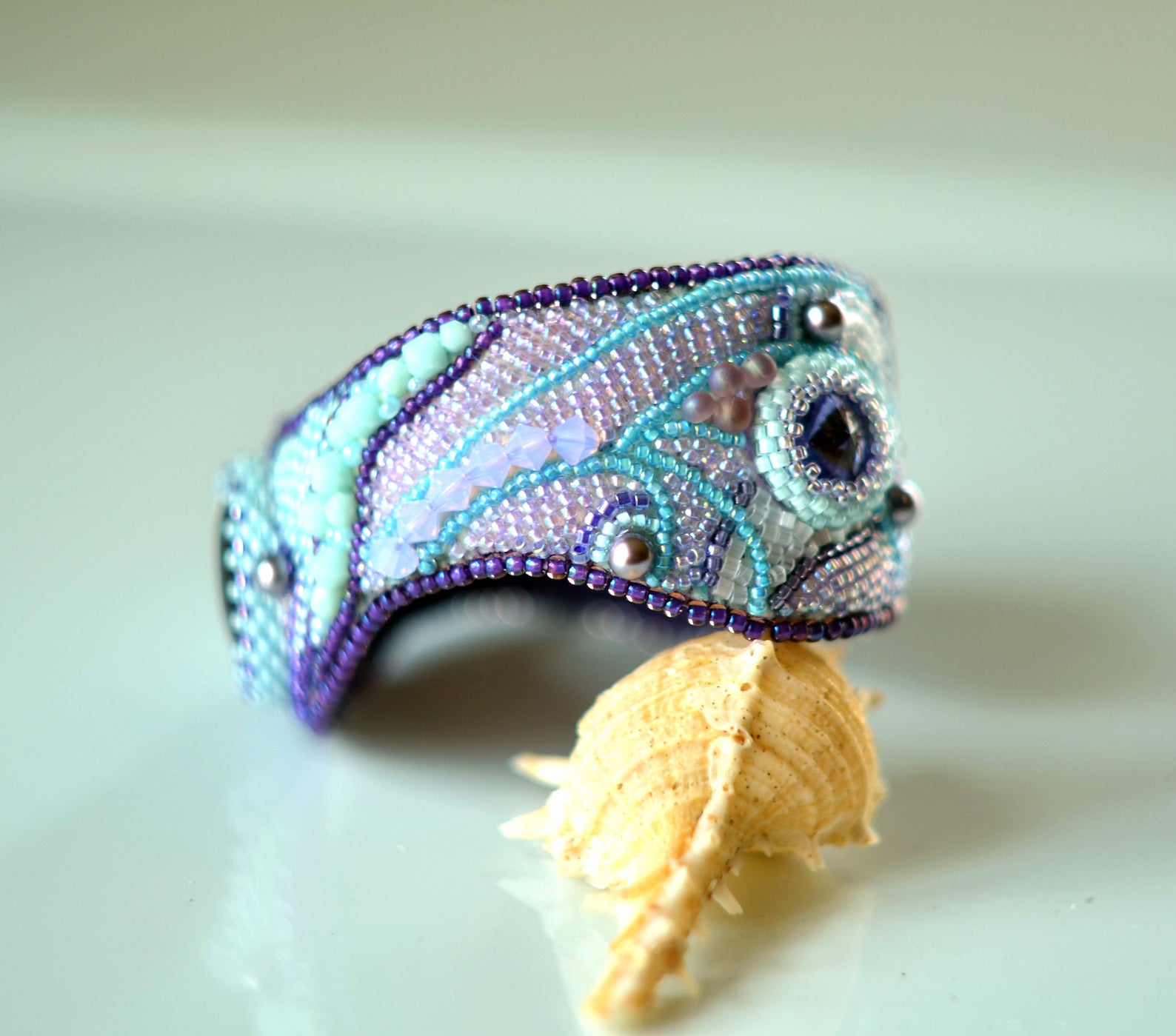 Bead Embroidery Bracelet Bedwork Jewelry Amethyst Bracelet - Etsy