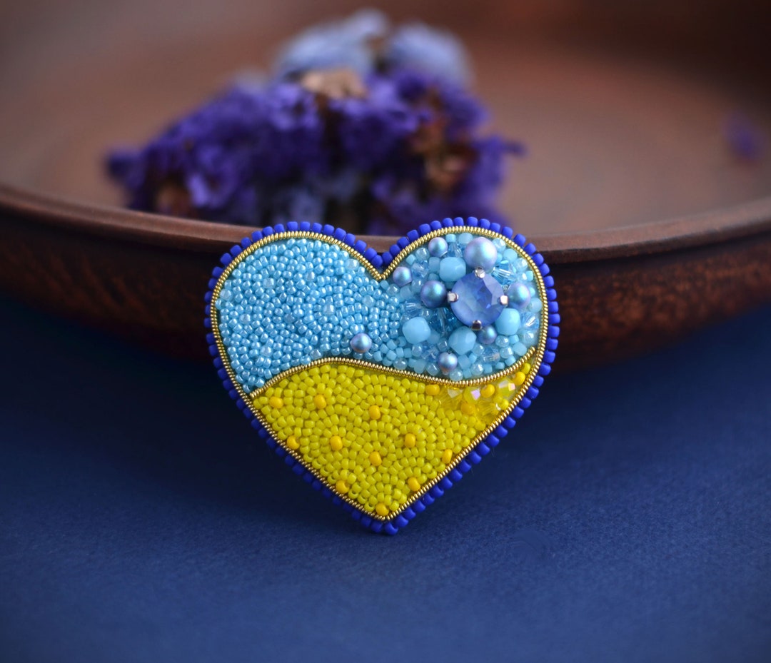 Ukraine Flag Brooch Stand With Ukraine Support Ukraine Brooch Blue ...