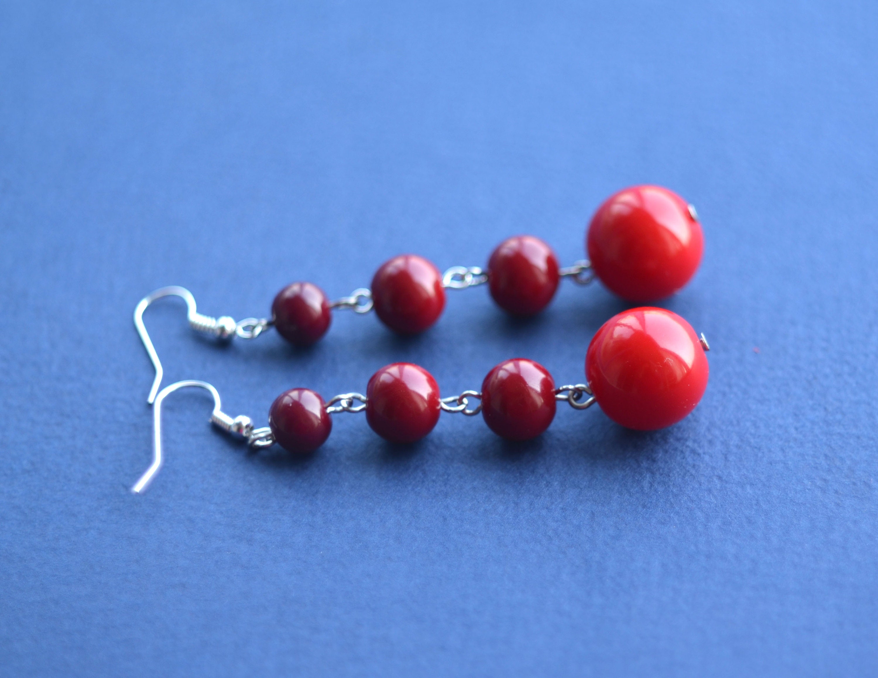 Red Bonbon Earrings Ombre Red Earrings Les Bonbons Earrings - Etsy
