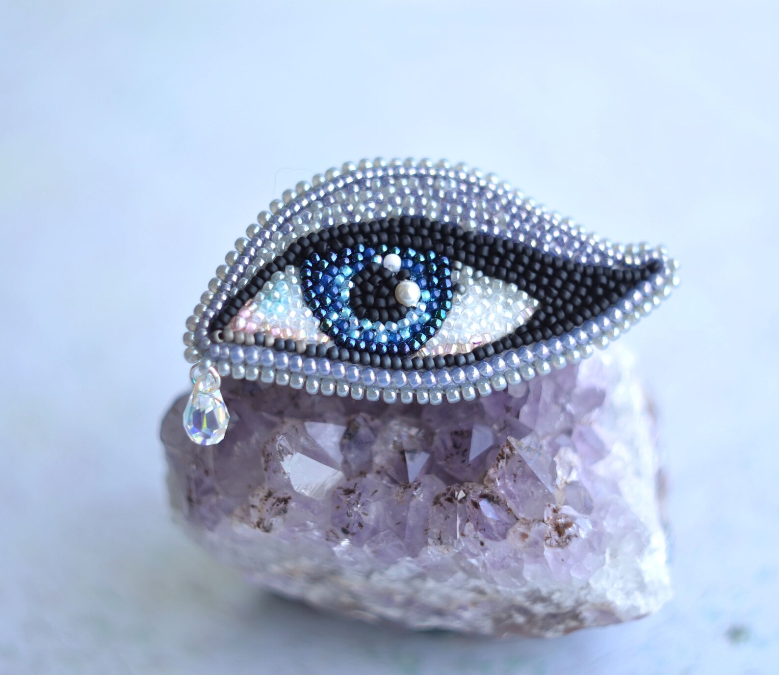 Evil Eye Beaded Brooch Boho Jewelry Teardrop Charm Brooch Evil - Etsy