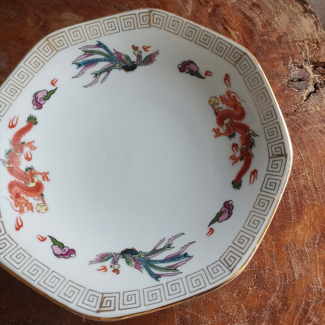 Vintage Octagonal plates Chinese plate chinoiserie | Etsy