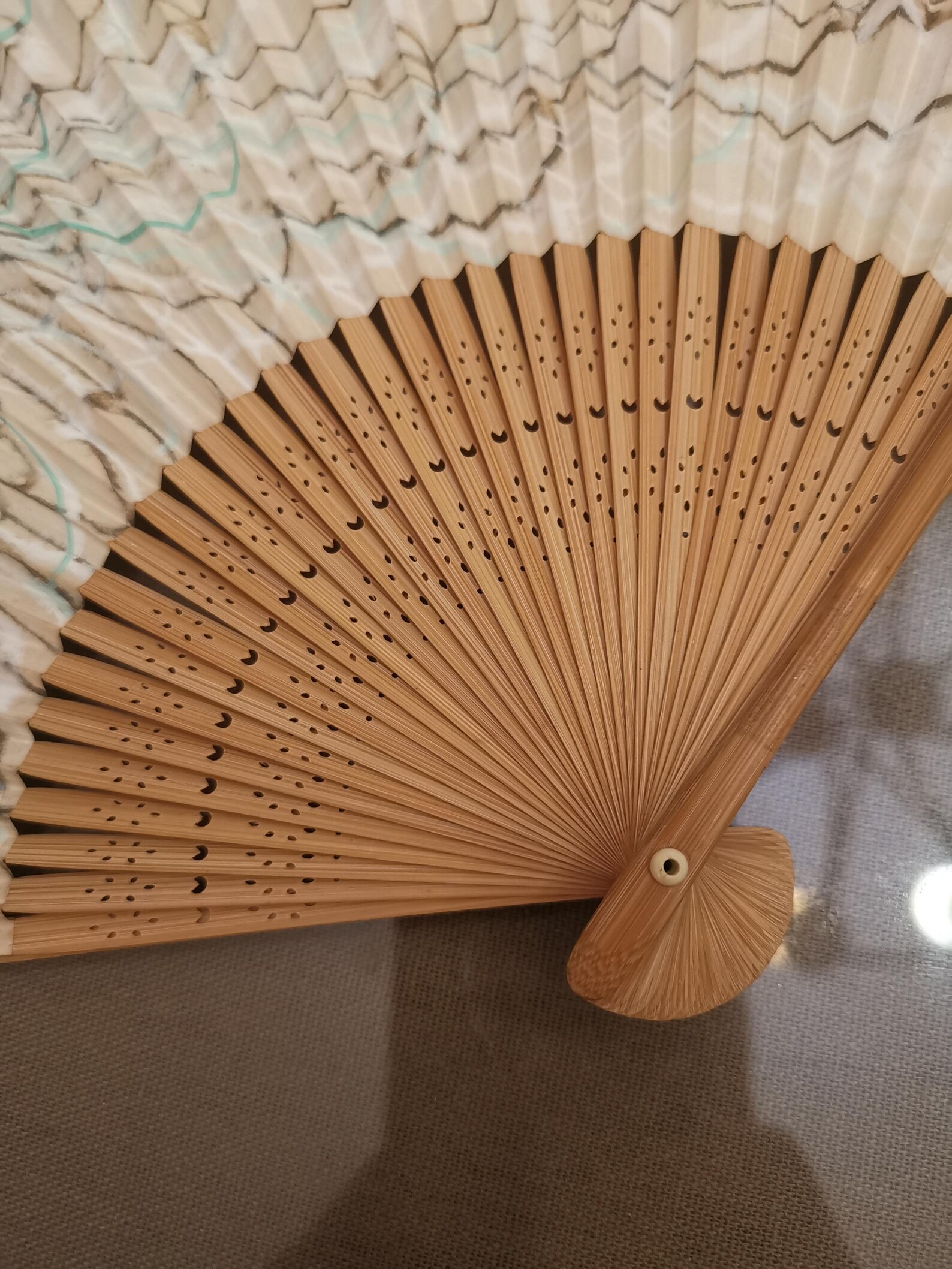 Vintage Japanese Sensual Folding Fan, Handpainted Floral Design, Bamboo ...
