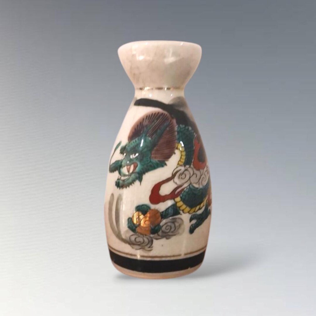 Japanese Dragon Hand Painted Sake Bottle, Japanese Tokkuri, Japanese ...