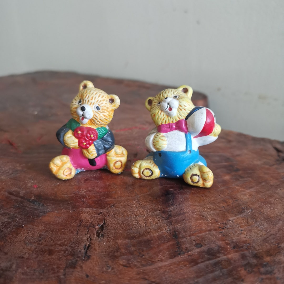 Vintage Miniature Bears, Pair of Mini Bears, Miniature Ceramic Bears ...