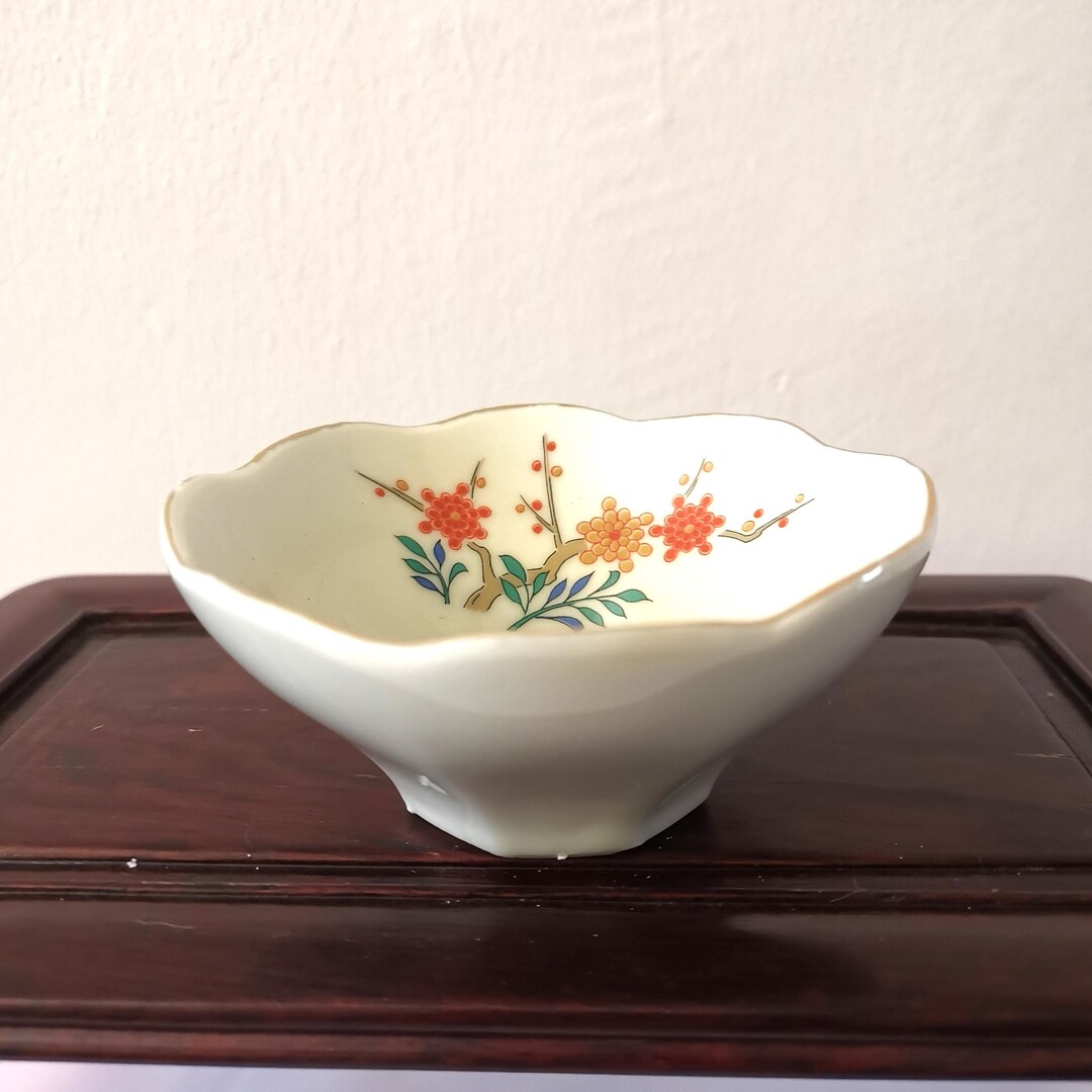 Vintage Japanese Ceramic Ware Small Bowls 1970, Hand Painted Oriental ...