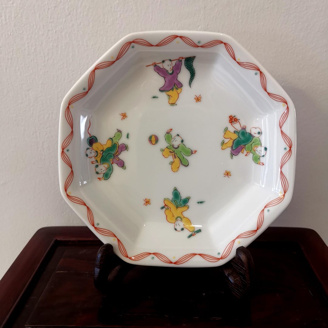 Japanese Ceramic Plate,small, Hand Painted Tachikichi, Karako, Children ...