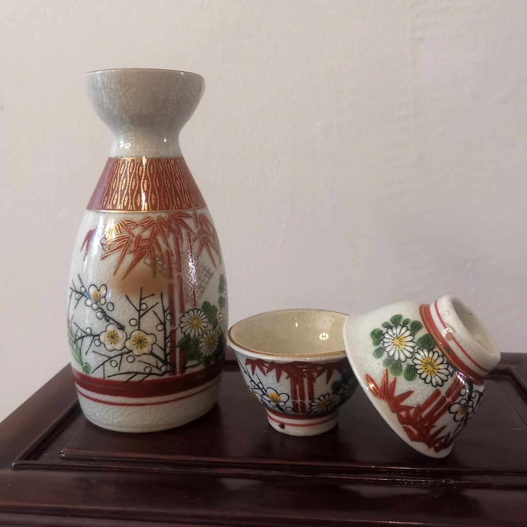 Vintage Sake Set, Japanese Sake Bottle, Sakazuki, Japanese Tokkuri ...
