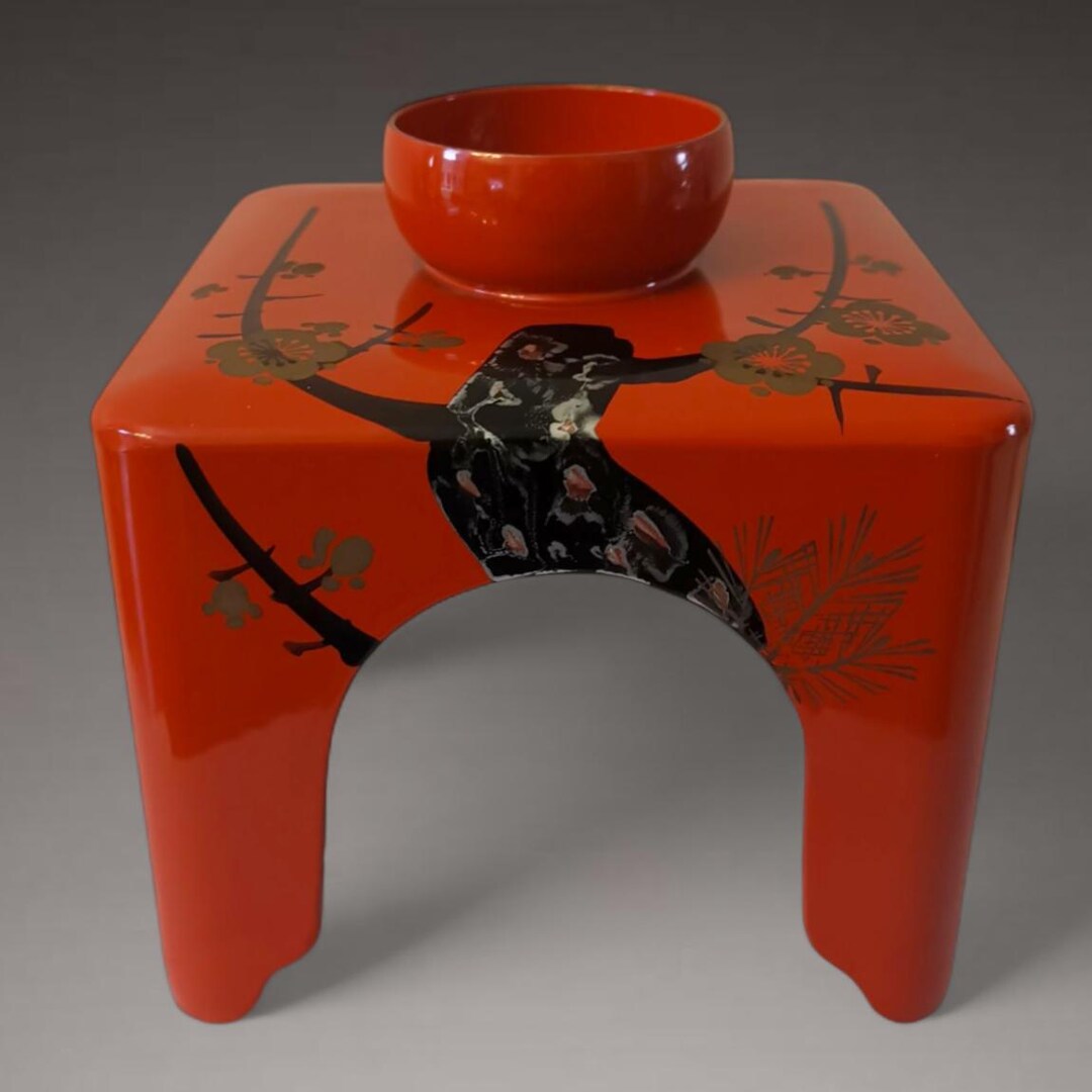 Vintage Echizen Lacquerware Sake Cup Stand, Gold Painting - Etsy