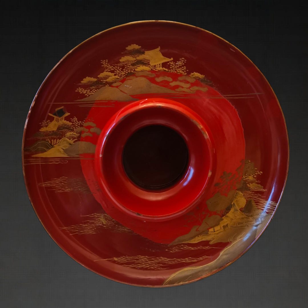 Antique Japanese Echizen Lacquerware Sake Cup Table Tosoki, Gold ...