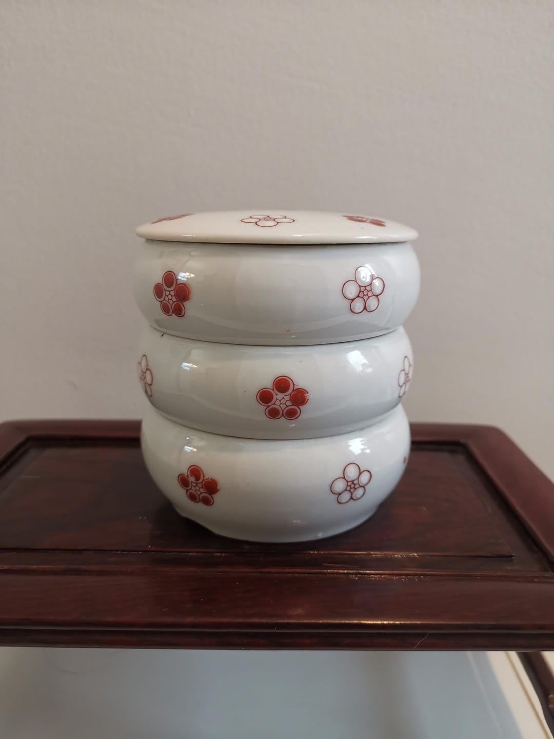 Vintage, Hand Painted, Japanese Stacking Ceramic Small Box, Oju ...