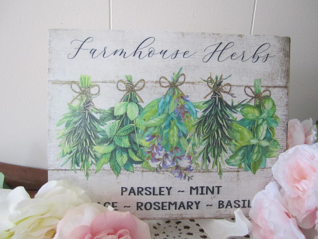 Farmhouse Herb Garden Dried Herb Sign Kitchen Plaque - Etsy