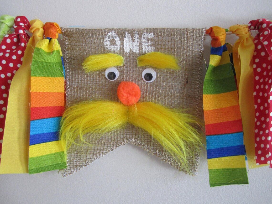 Dr. Seuss the Lorax Fabric Banner Highchair Decoration First - Etsy