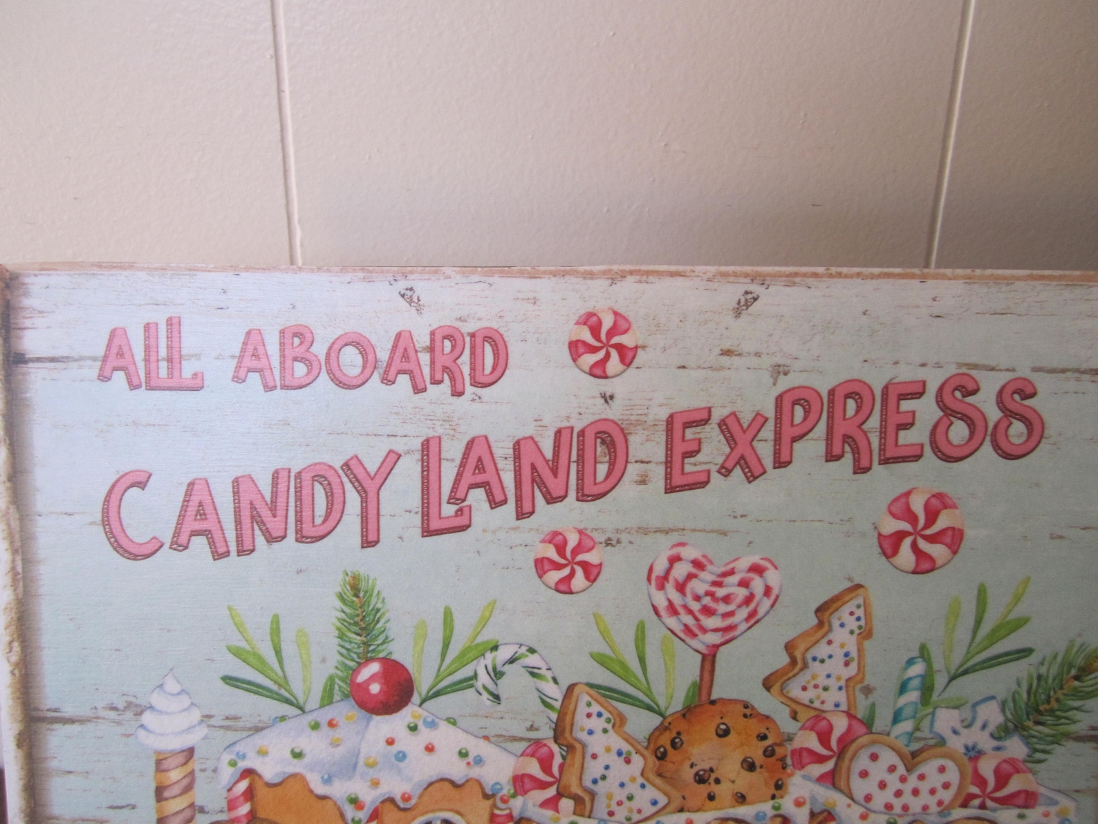 Candy Land Express Sign Shabby Gingerbread Train Plaque - Etsy