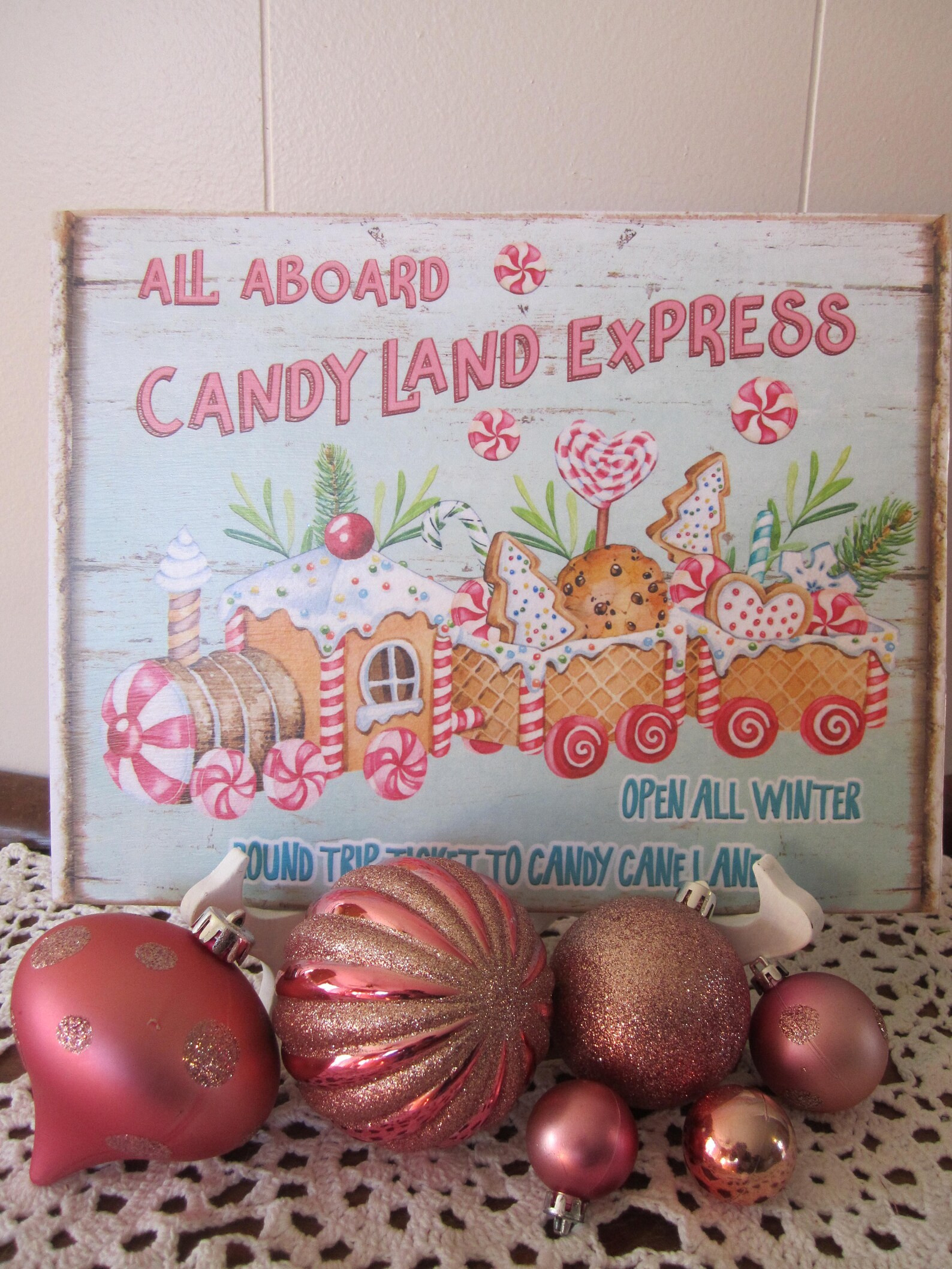 Candy Land Express Sign Shabby Gingerbread Train Plaque - Etsy