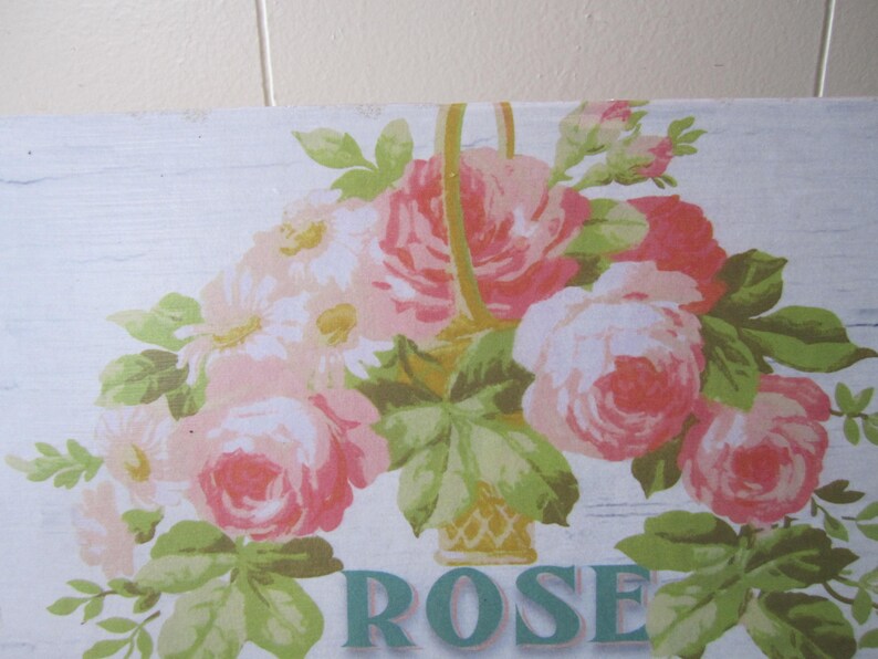 Shabby Rose Cottage Sign Pink Roses - Etsy