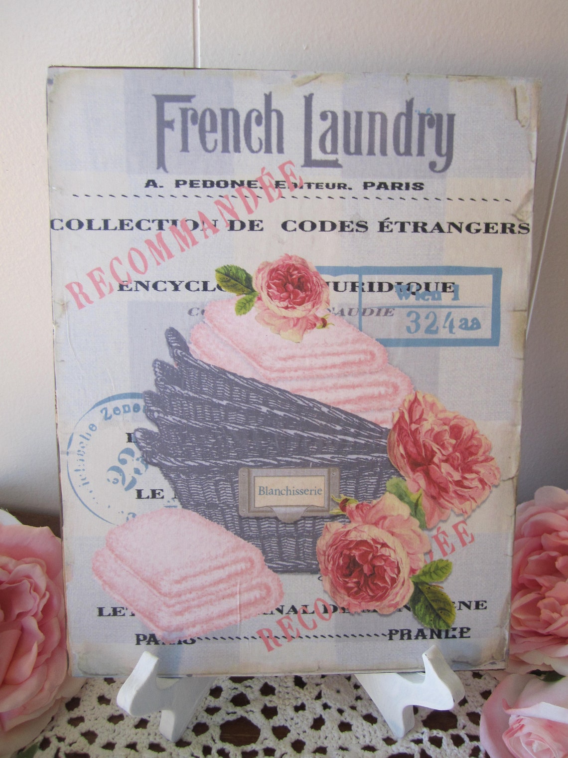 Pink French Shabby Laundry Sign Laundry Room Plaque | Etsy